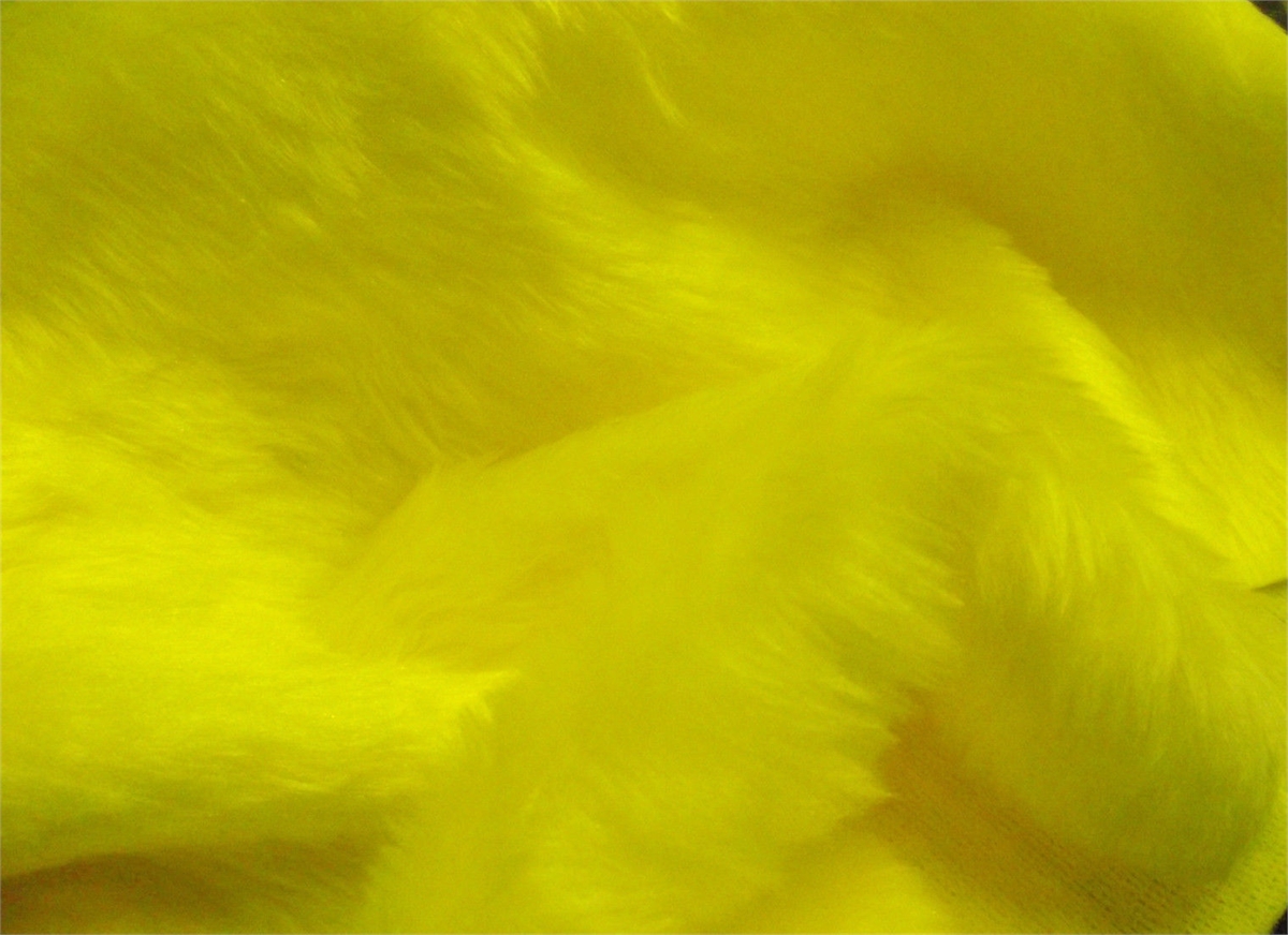 Plain Fun Faux Fur Fabric Material YELLOW - CRS Fur Fabrics