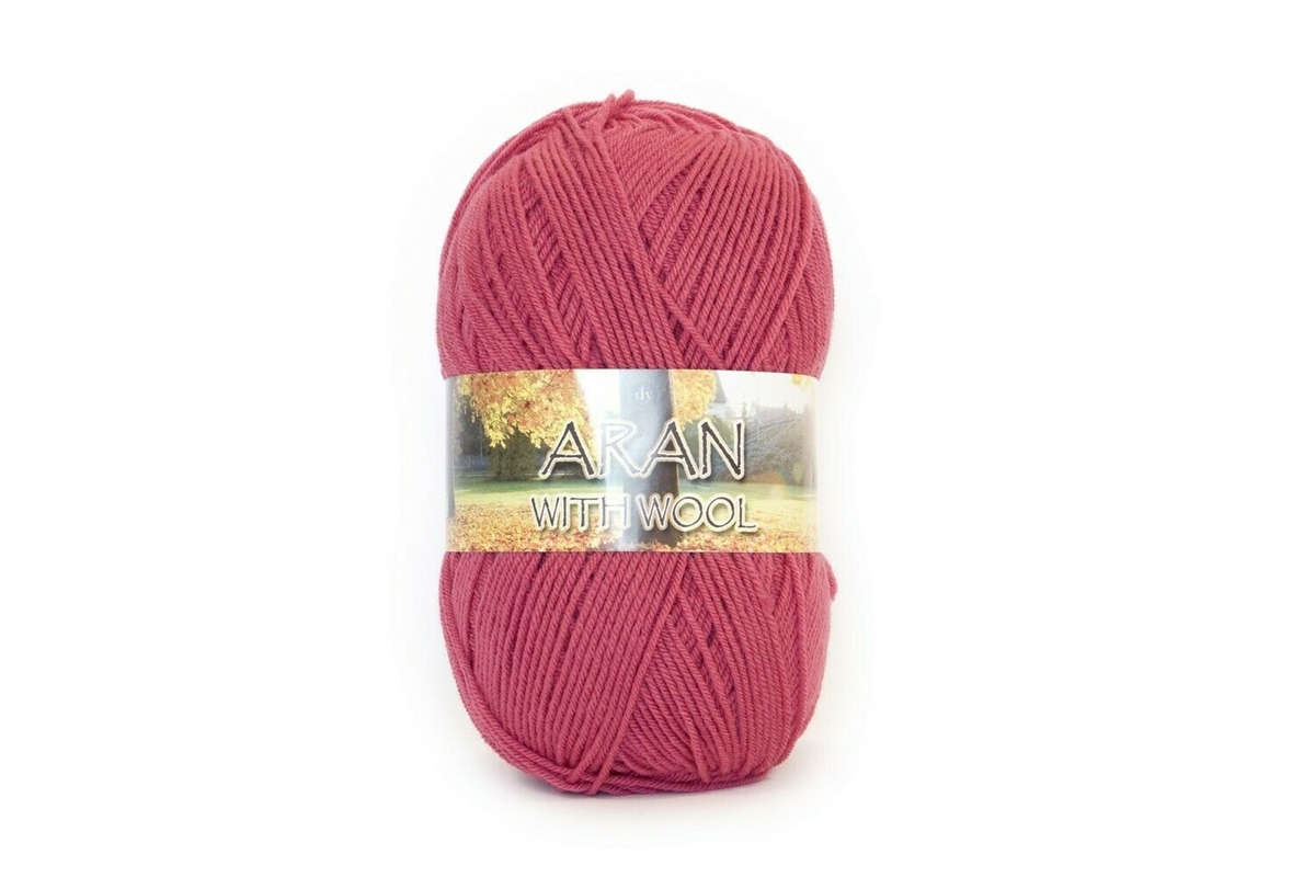 DY CHOICE Aran With Wool Knitting Yarn 100g - 618 RASPBERRY - CRS Fur ...