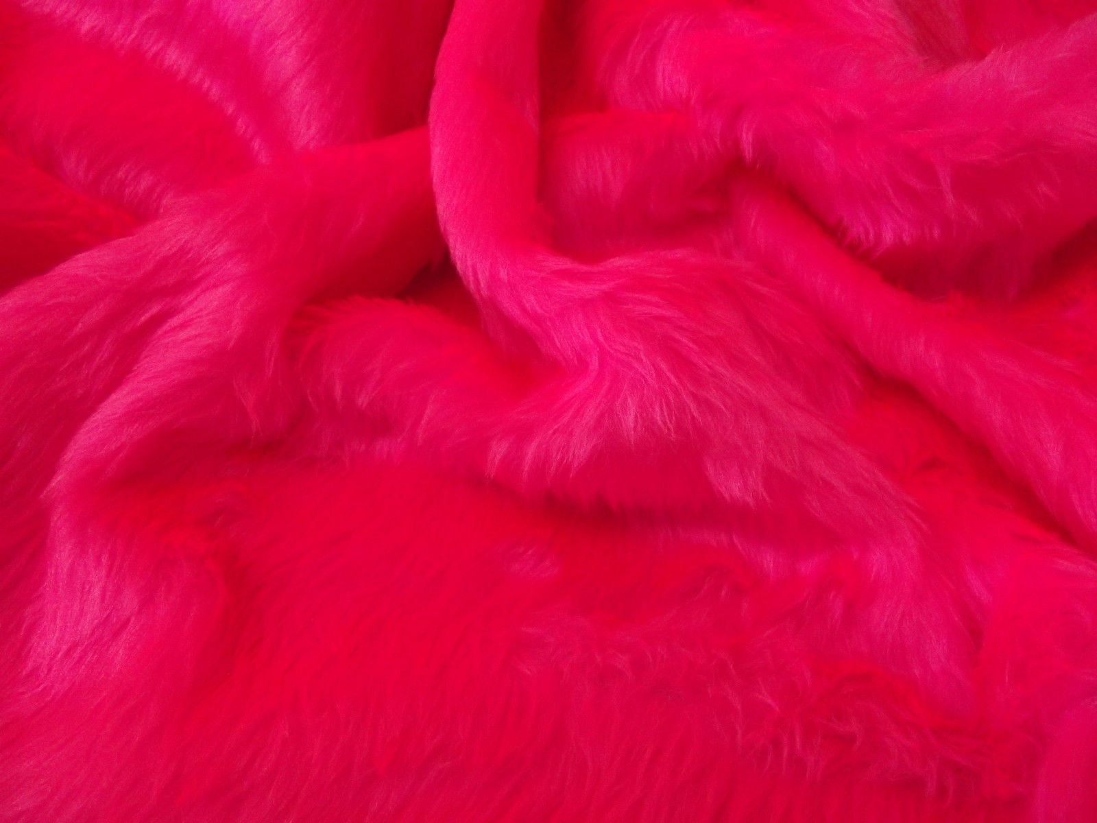 Plain Fun Faux Fur Fabric Material - BRIGHT CERISE PINK - CRS Fur Fabrics