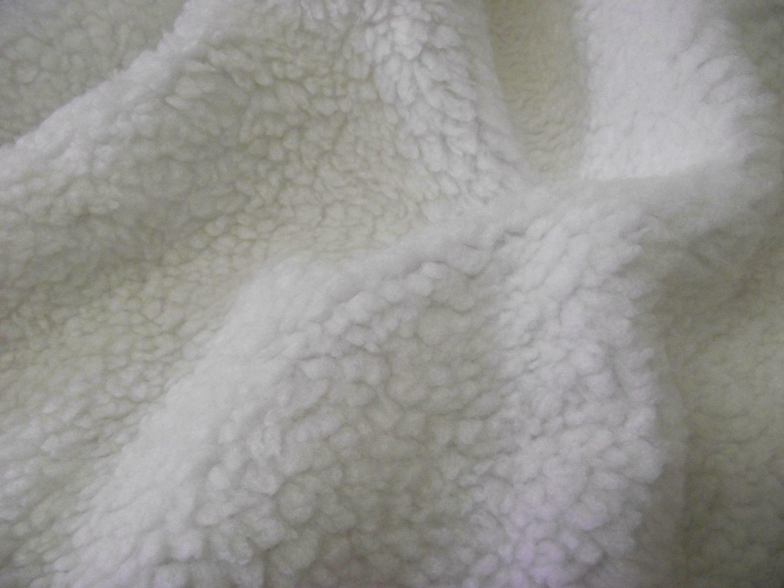 Faux Fur SHERPA FLEECE Sheepskin Fabric Material - WHITE - CRS Fur Fabrics