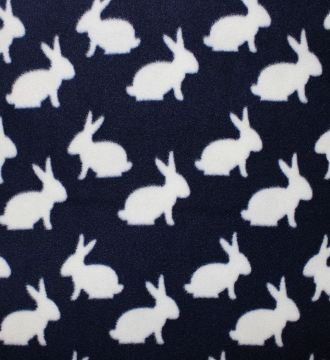 Printed Polar Fleece Fabric Material - RABBITS NAVY - CRS Fur Fabrics